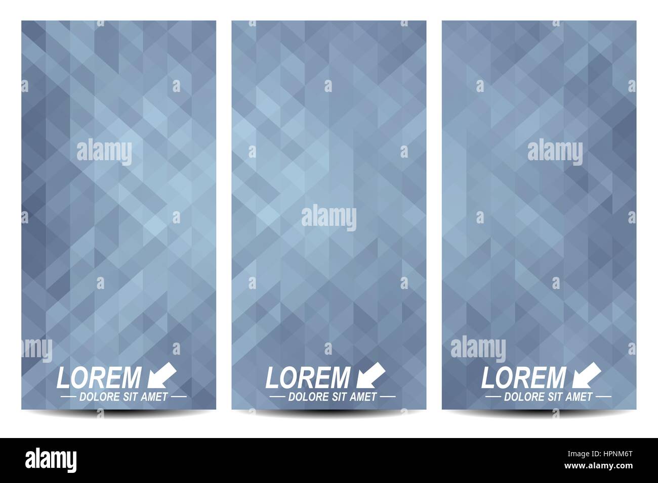 Grey set of vector flyers. Background with gray triangles. Flyer, web ...