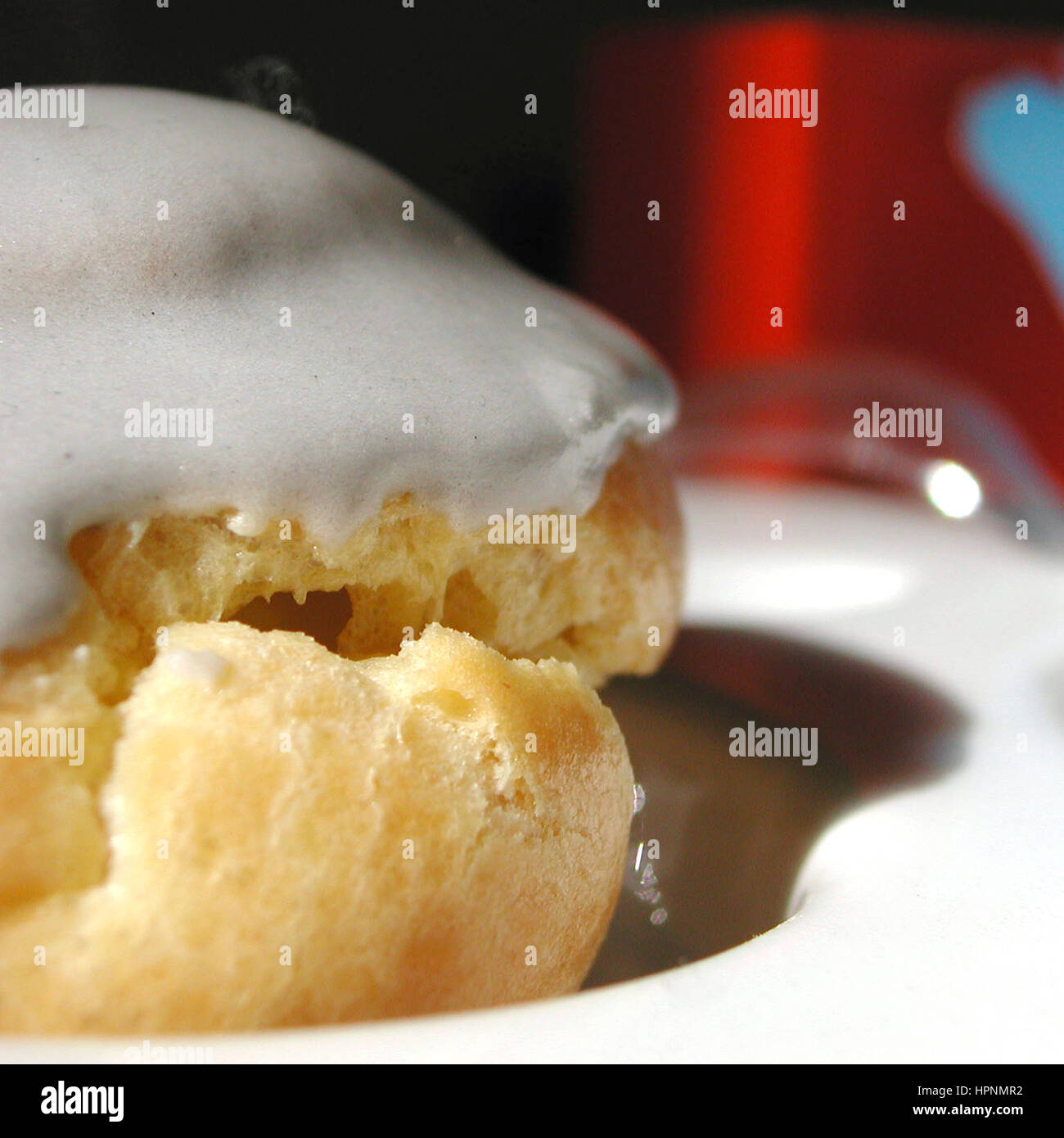 cream puff with grey icing sugar Stock Photo - Alamy
