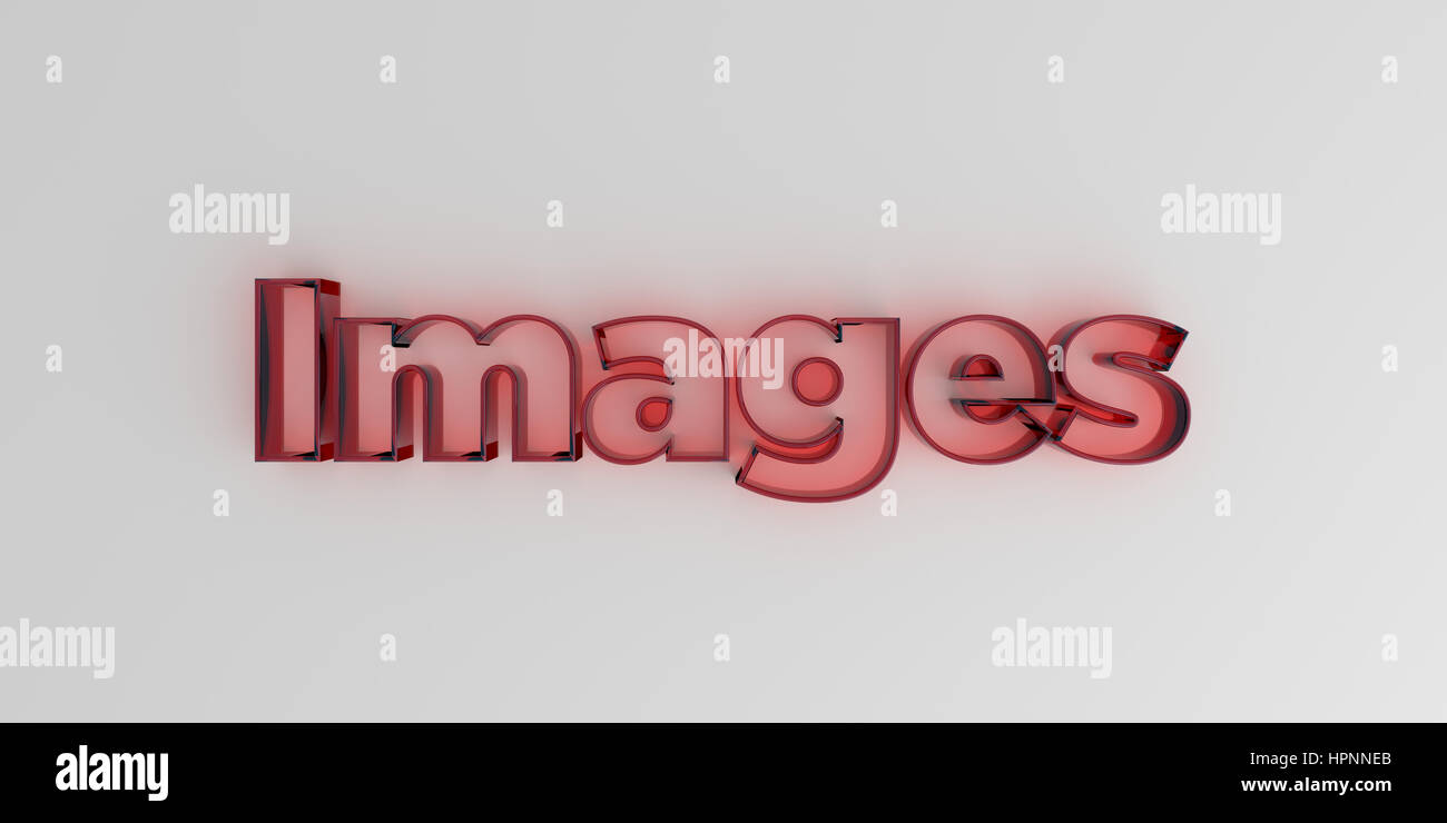 Images - Red glass text on white background - 3D rendered royalty free ...
