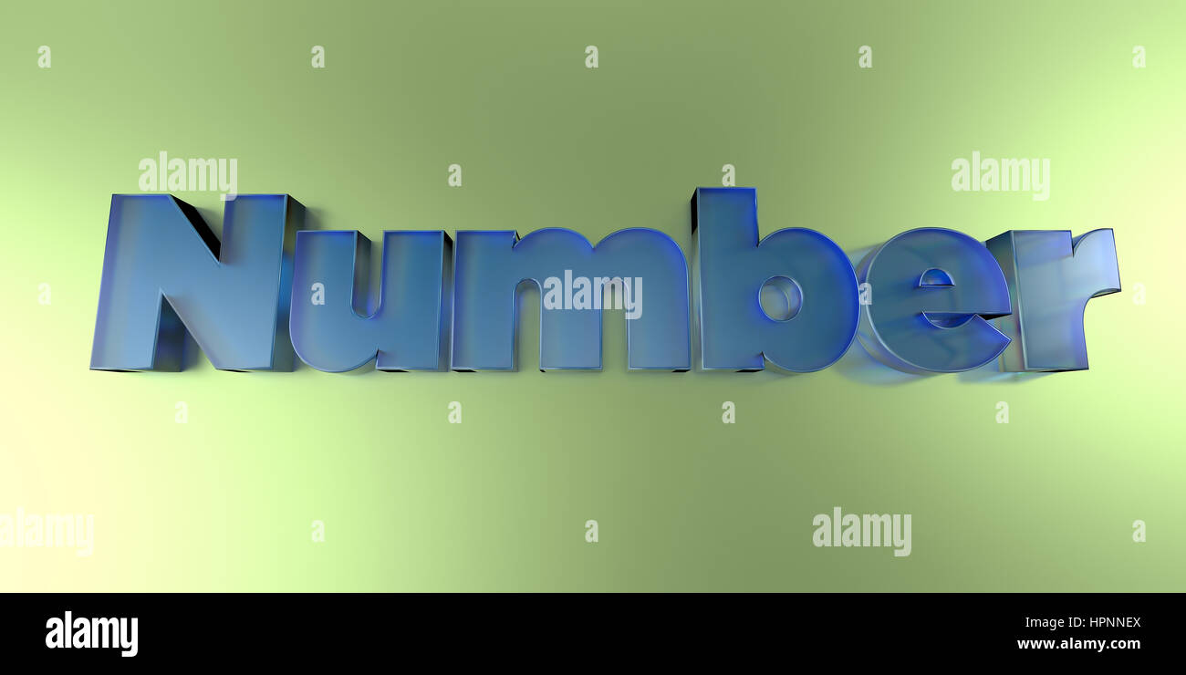 Number - colorful glass text on vibrant background - 3D rendered ...