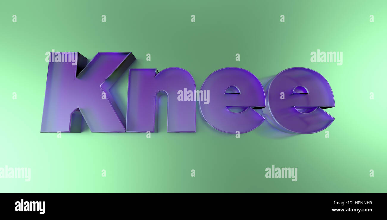 Knee - colorful glass text on vibrant background - 3D rendered royalty ...