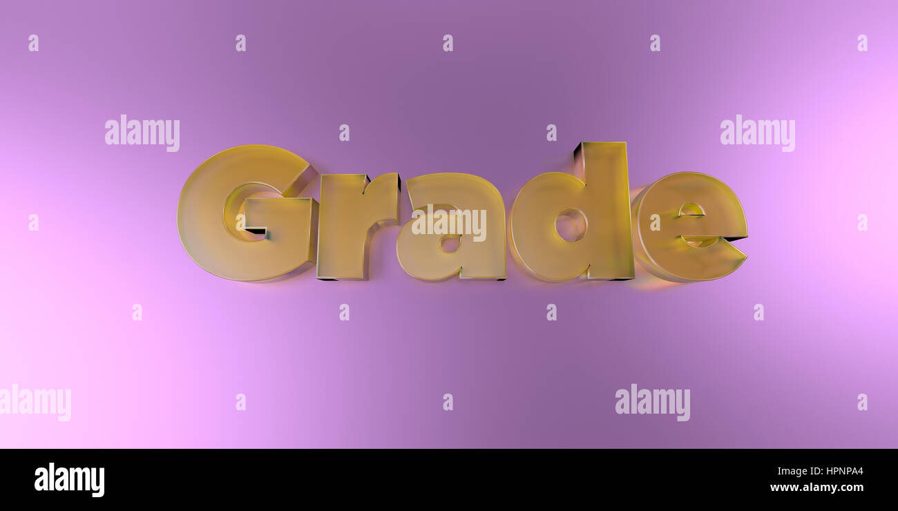Grade - colorful glass text on vibrant background - 3D rendered royalty ...