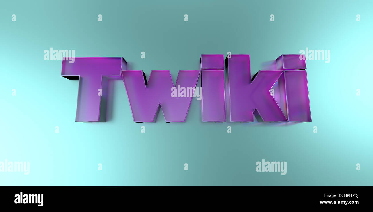 Twiki - colorful glass text on vibrant background - 3D rendered royalty ...