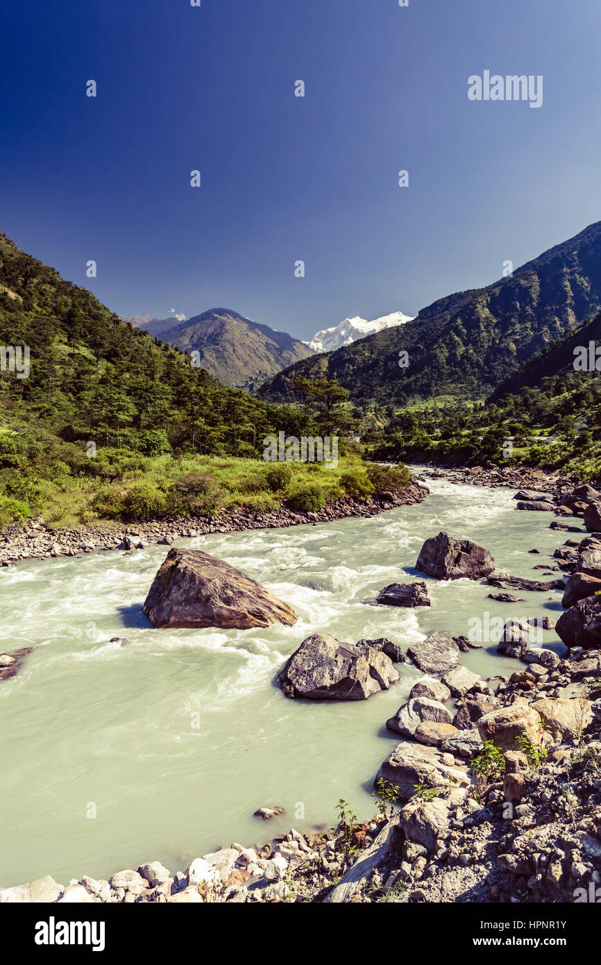 Beautiful Himalayan Inspirational Landscape. Looking and Mountains and ...
