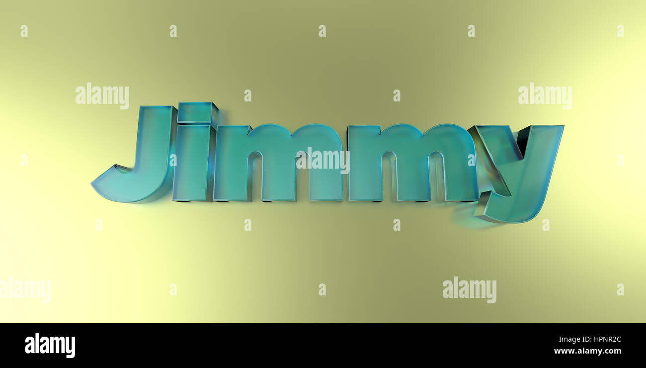 Jimmy - colorful glass text on vibrant background - 3D rendered royalty ...