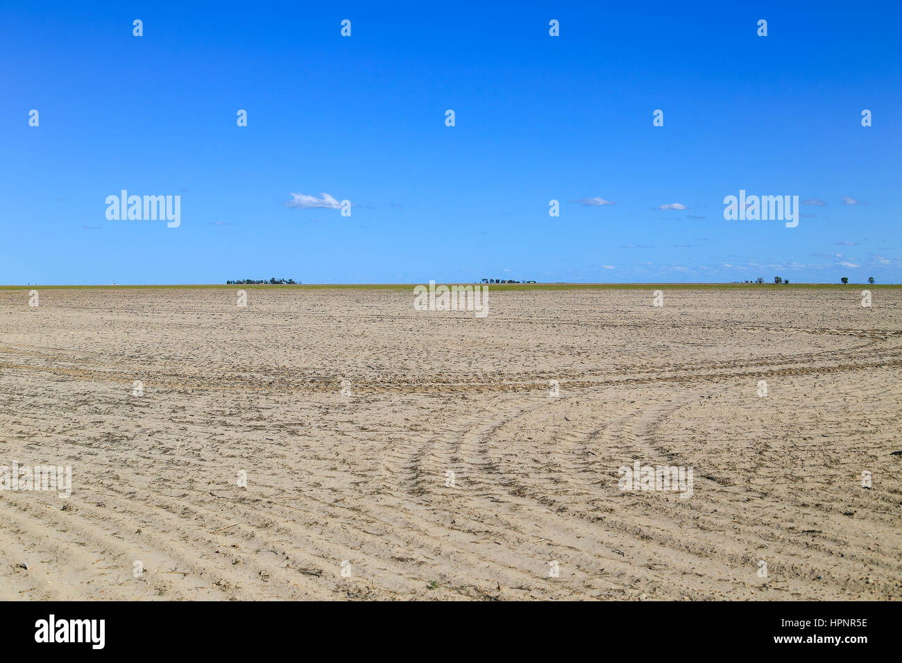 Fallow field with tractor tracks near Lakin in Kansas, USA Stock Photo ...