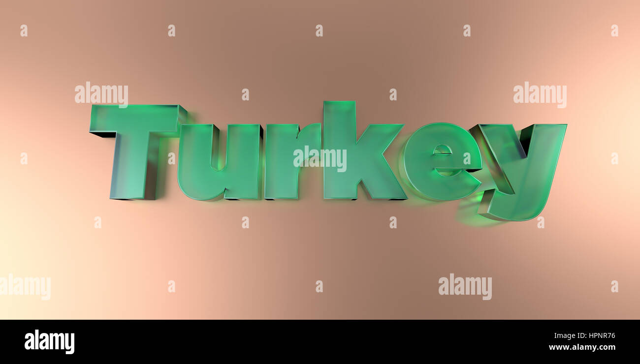 Turkey - colorful glass text on vibrant background - 3D rendered ...