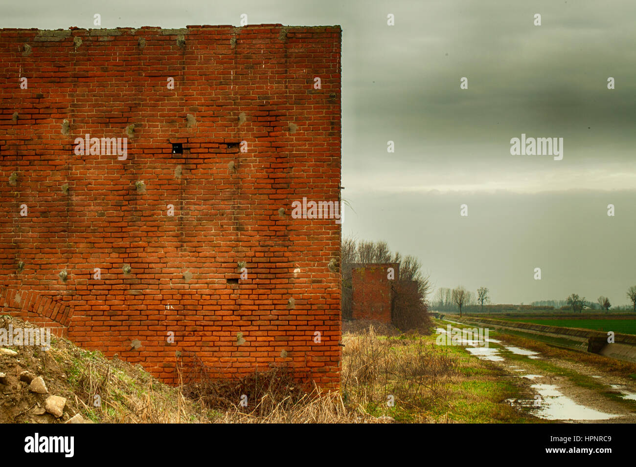 Wall in the country, hdr horizontal image Stock Photo - Alamy
