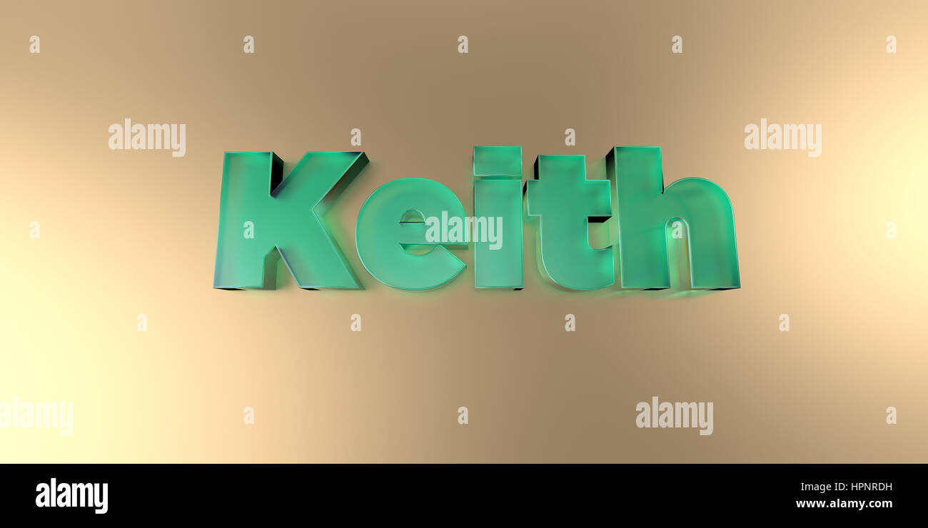 Keith - colorful glass text on vibrant background - 3D rendered royalty ...