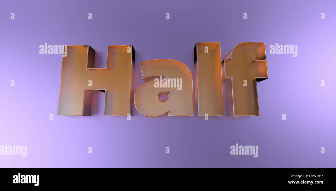 Half - colorful glass text on vibrant background - 3D rendered royalty ...