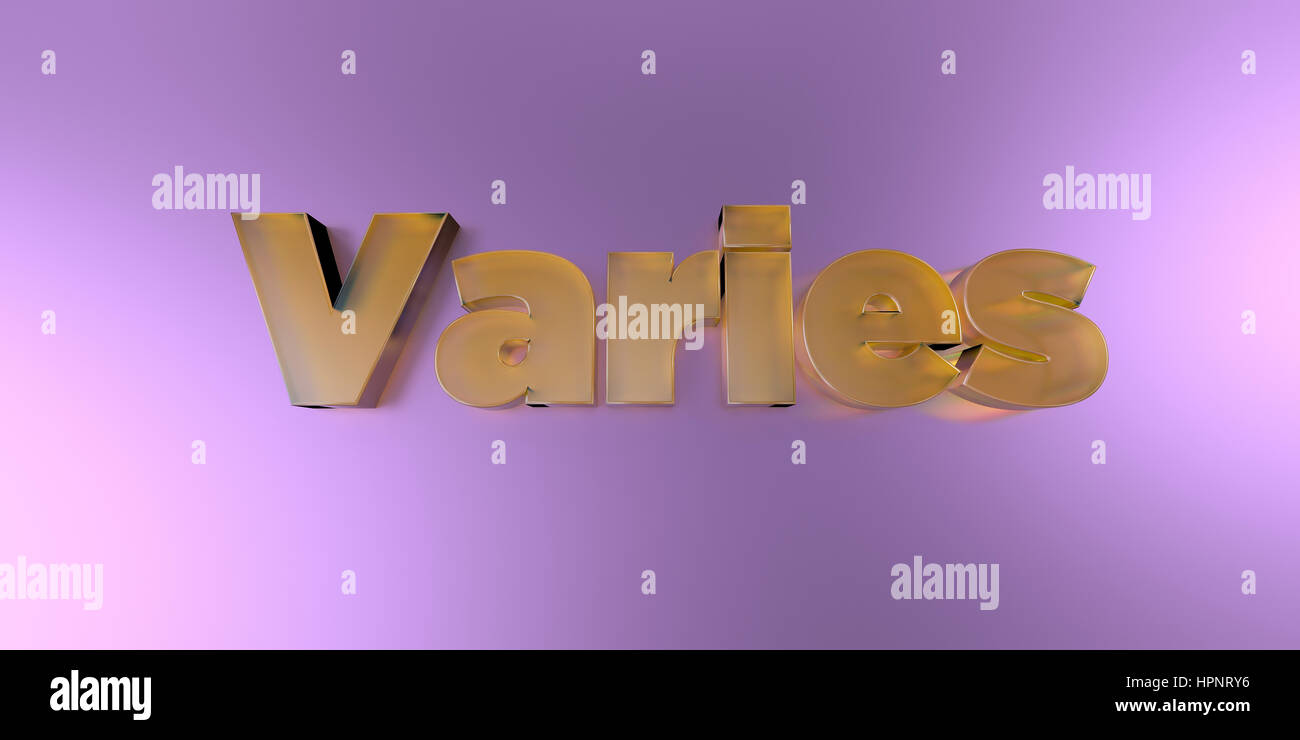 Varies - colorful glass text on vibrant background - 3D rendered ...