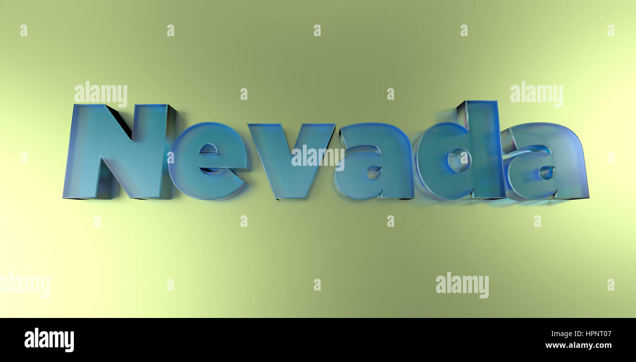 Nevada - colorful glass text on vibrant background - 3D rendered ...