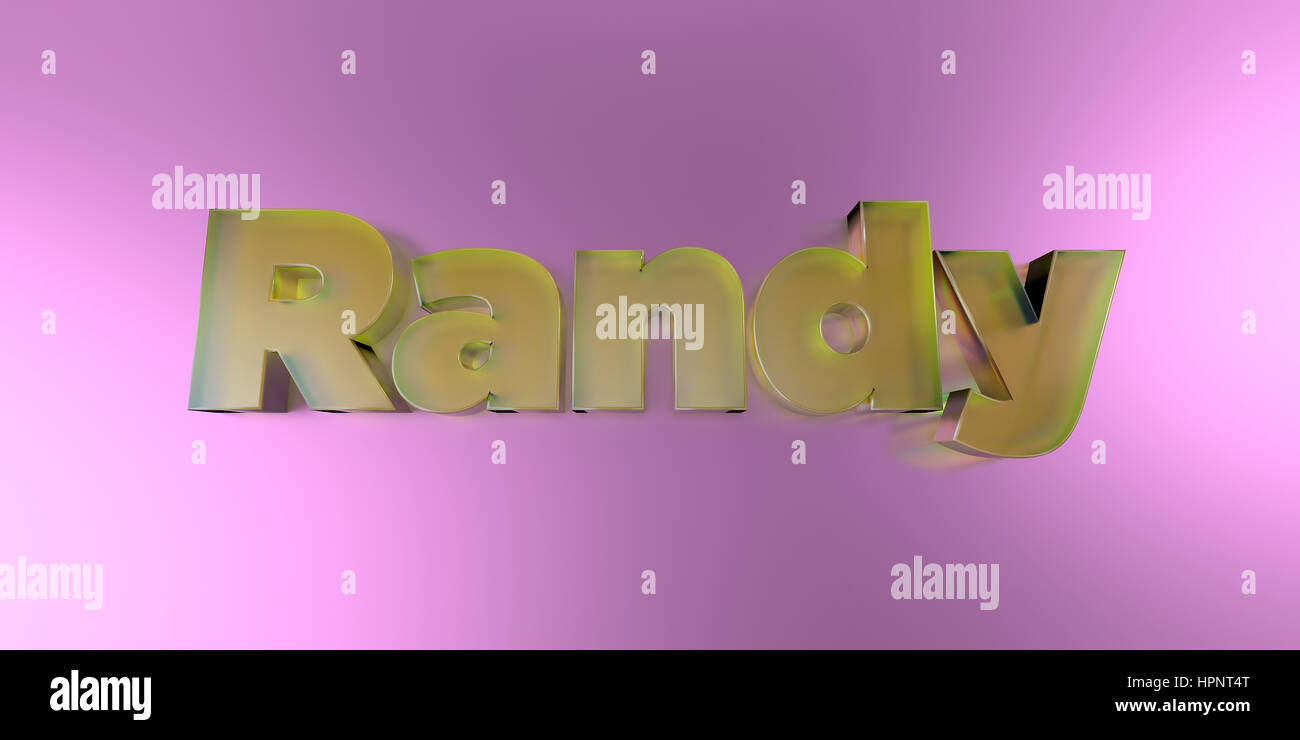 Randy - colorful glass text on vibrant background - 3D rendered royalty ...