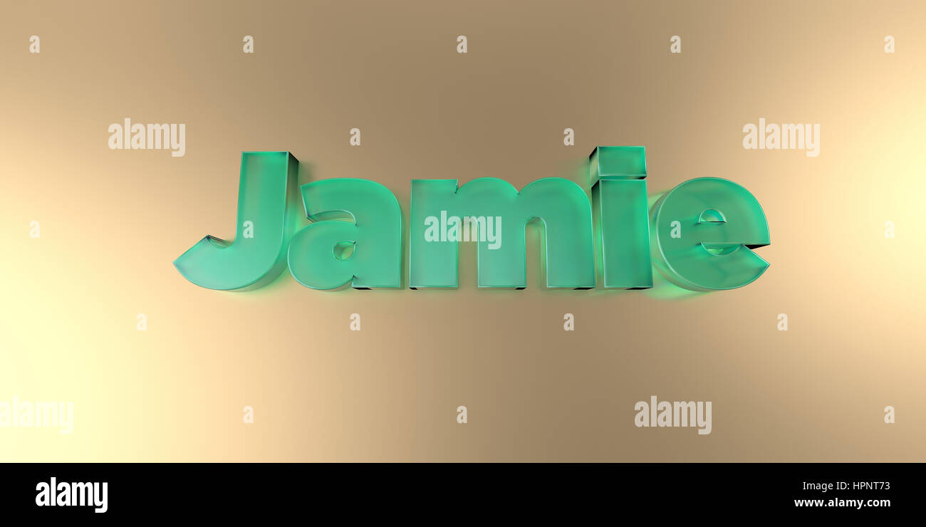 Jamie - colorful glass text on vibrant background - 3D rendered royalty ...