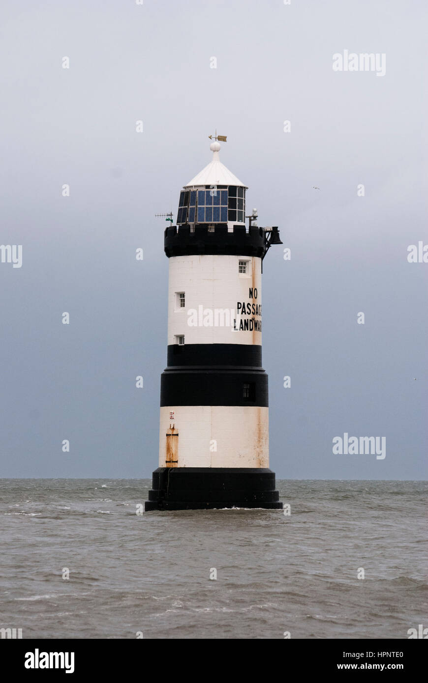 Trwyn Du lighthouse/ Penmon Lighthouse on Anglesey, North Wales Stock ...