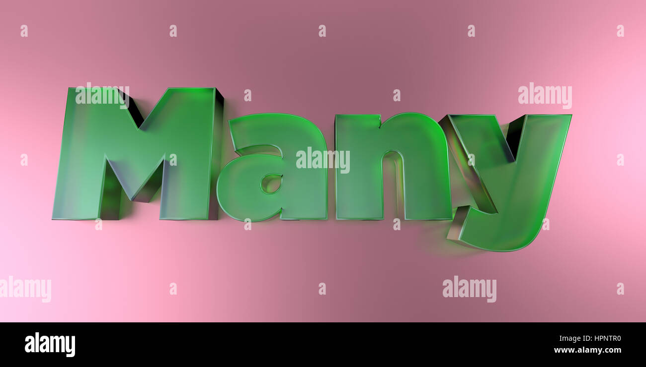 Many - colorful glass text on vibrant background - 3D rendered royalty ...