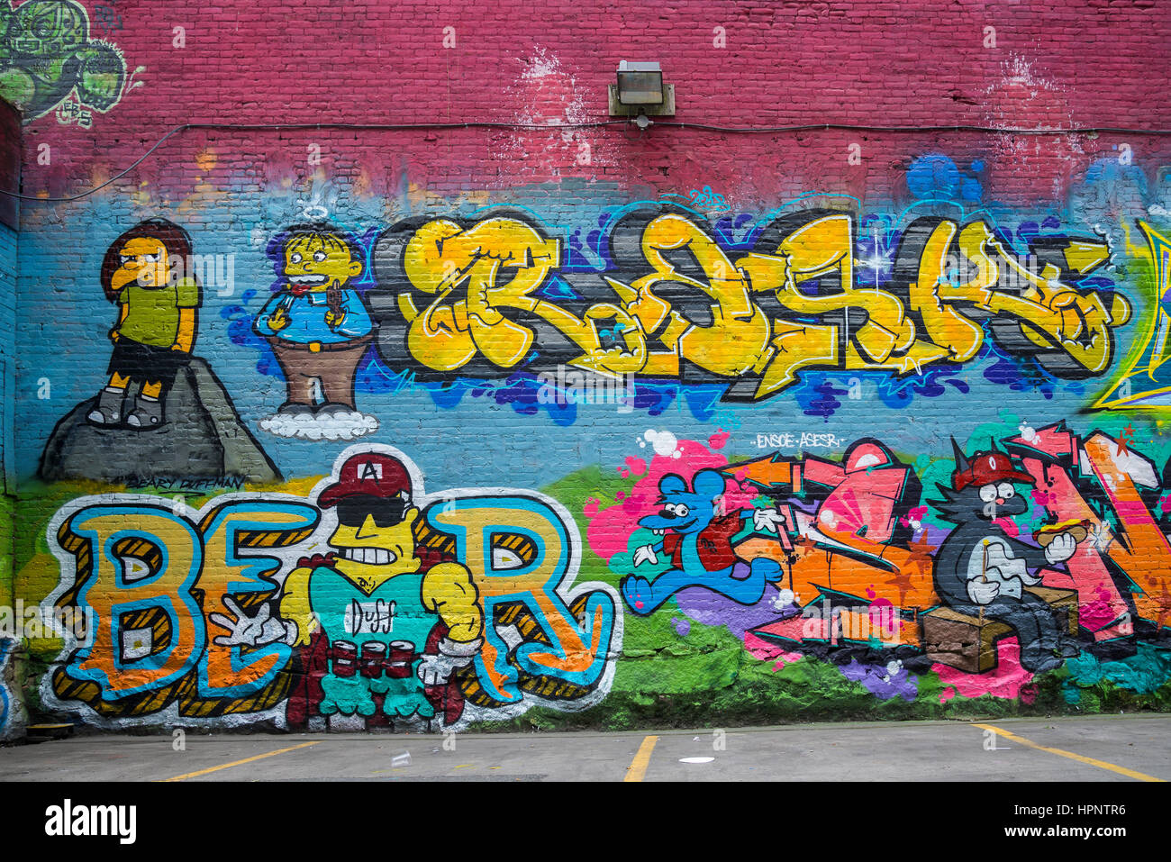 Simpsons themed , graffiti style mural, since removed, DTES, Vancouver ...