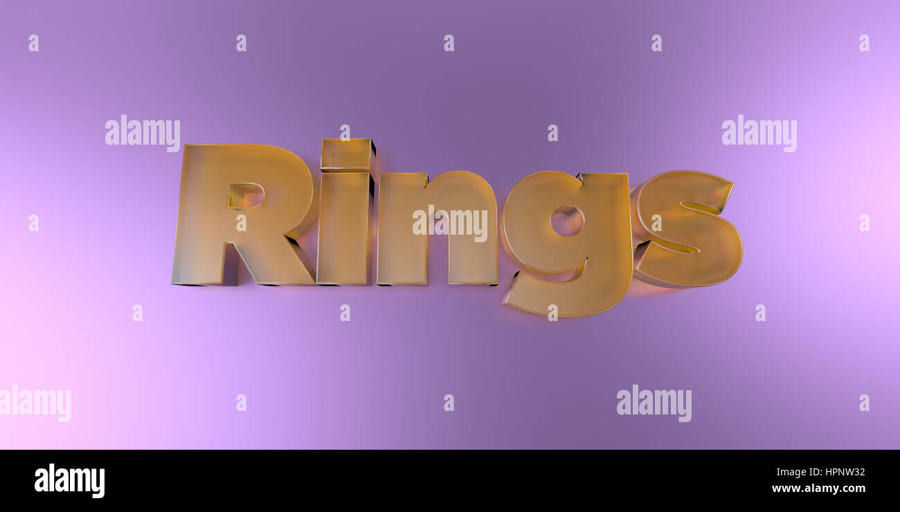 Rings - colorful glass text on vibrant background - 3D rendered royalty ...