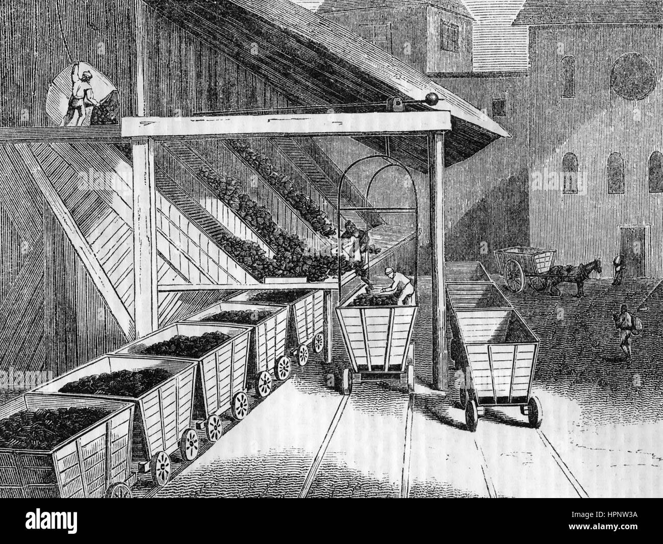 SEAHAM COLLIERY, Durham, England. Sorting coal into different qualities ...