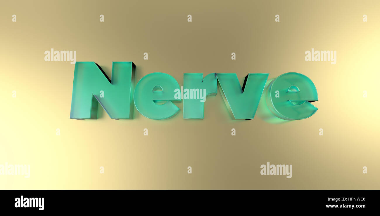 Nerve - colorful glass text on vibrant background - 3D rendered royalty ...