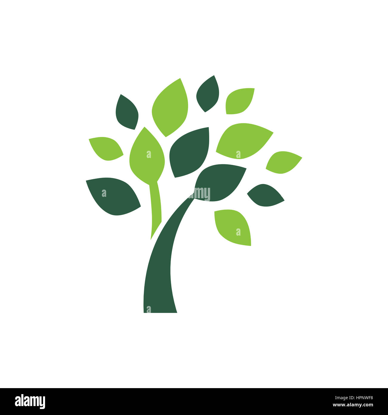 Minimalist green tree logo symbol Stock Photo - Alamy