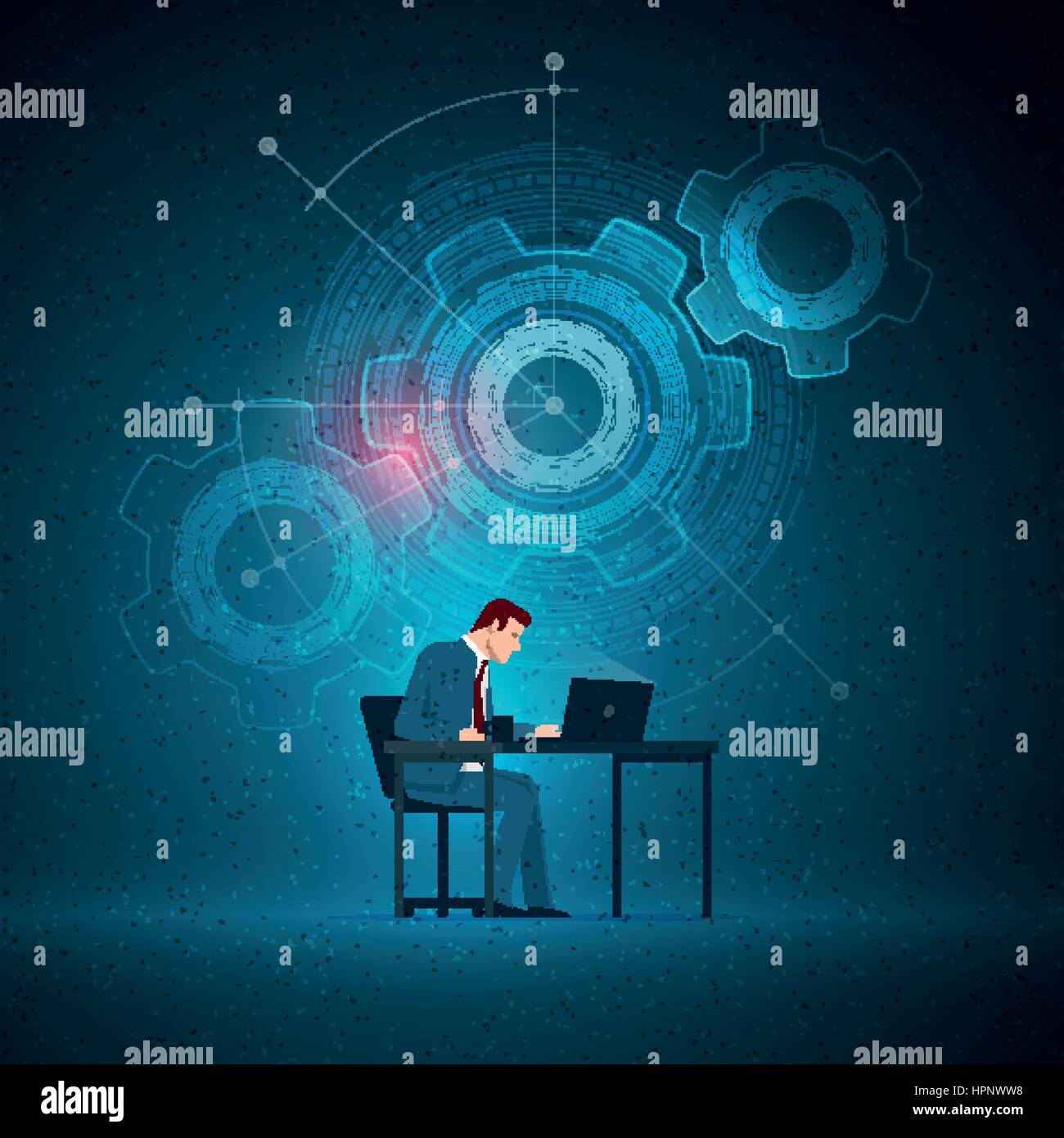 Hardworking man Stock Vector Images - Alamy