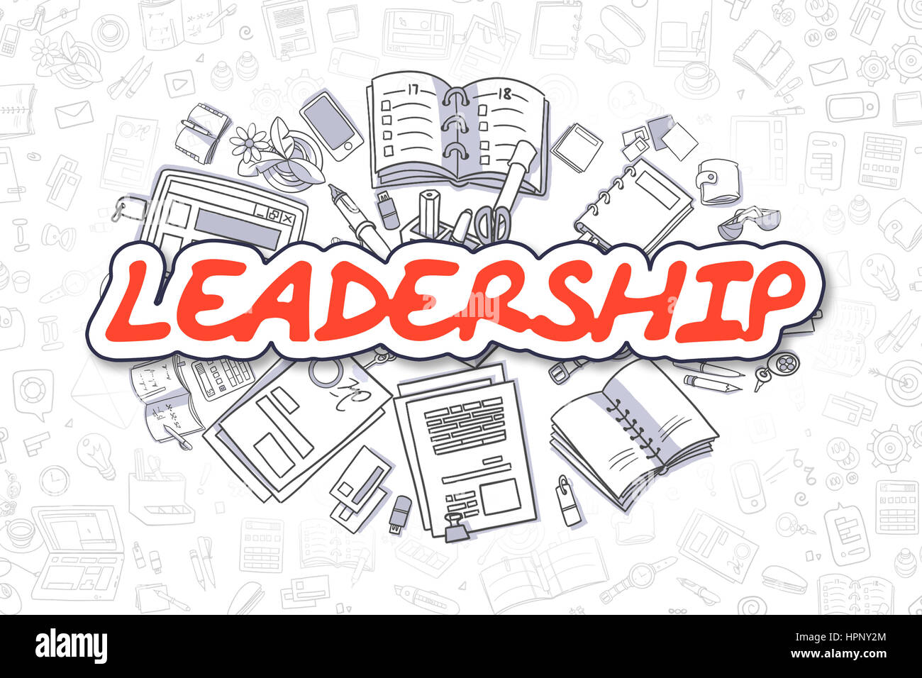Leadership - Doodle Red Inscription. Business Concept Stock Photo - Alamy