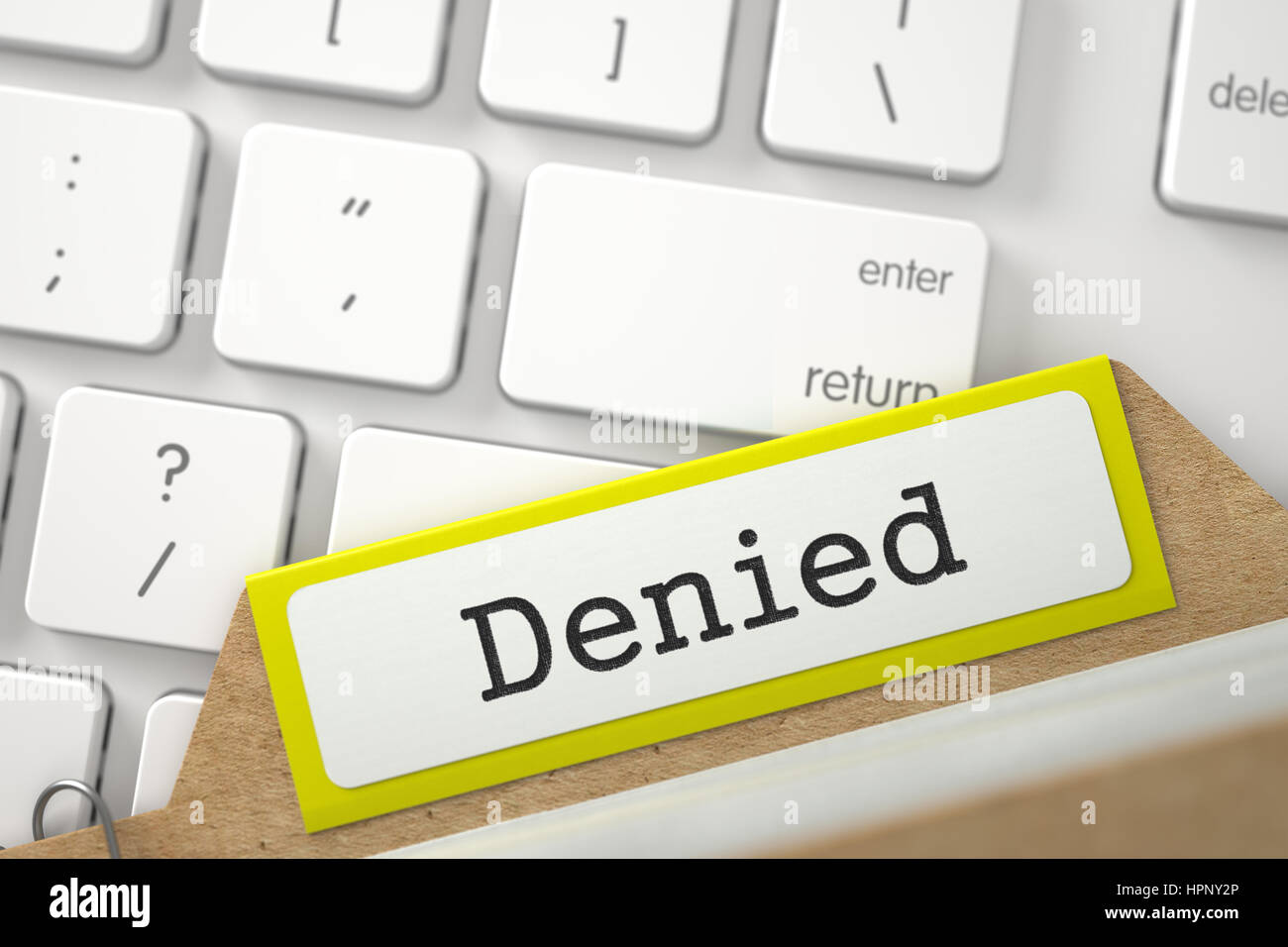 Folder Index with Denied. 3D Stock Photo - Alamy