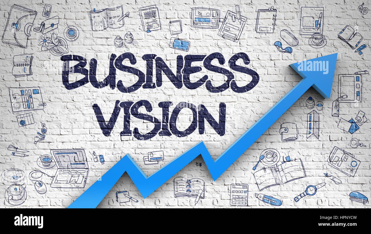 Business Vision Drawn on White Brickwall Stock Photo - Alamy