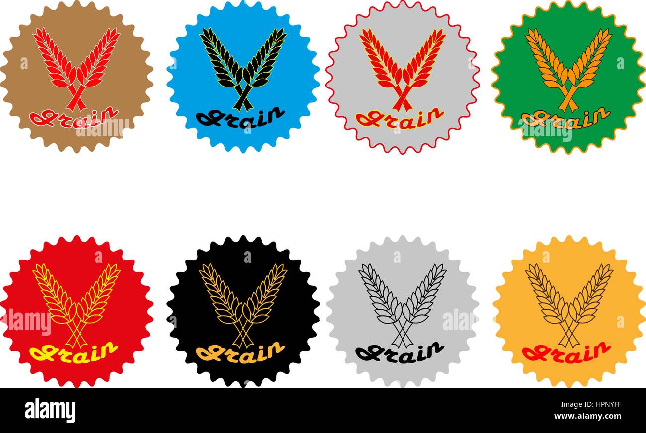 Grain label or sticker, vector illustration Stock Vector Image & Art ...
