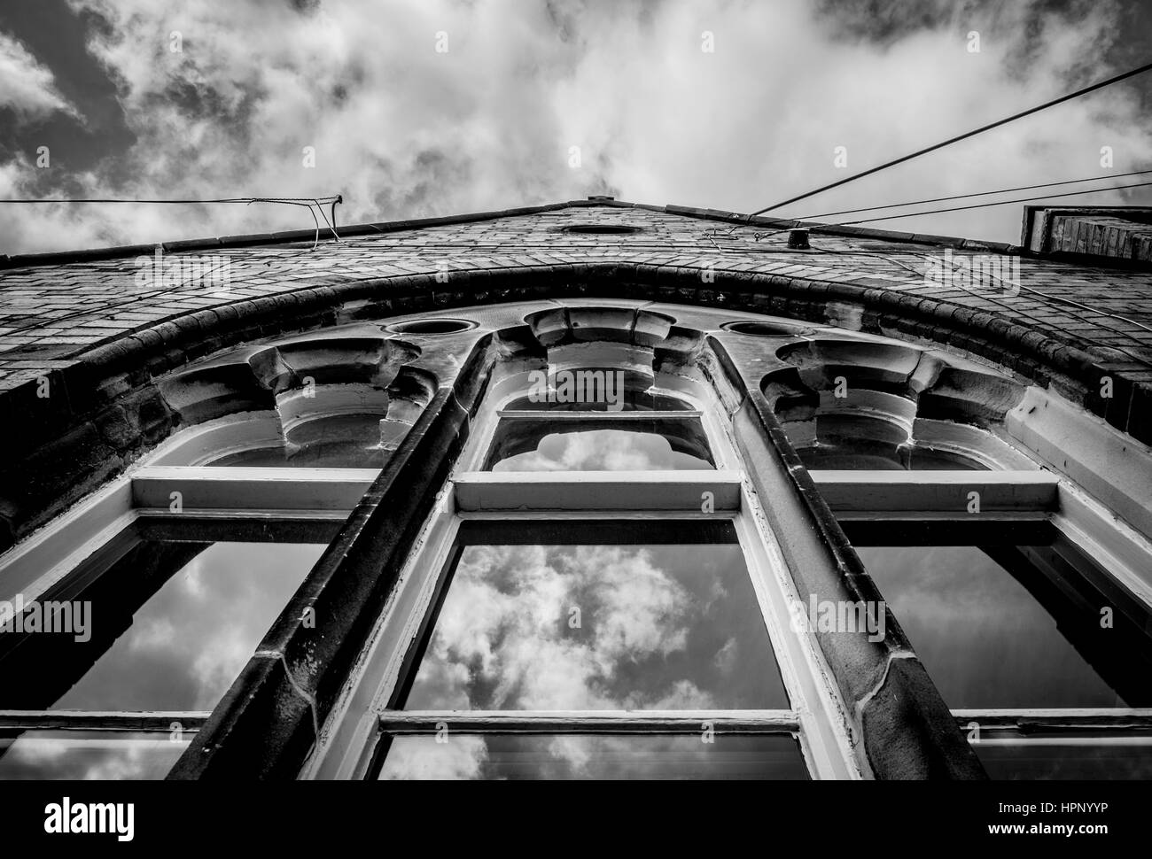 English village hall community window Black and White Stock Photos ...
