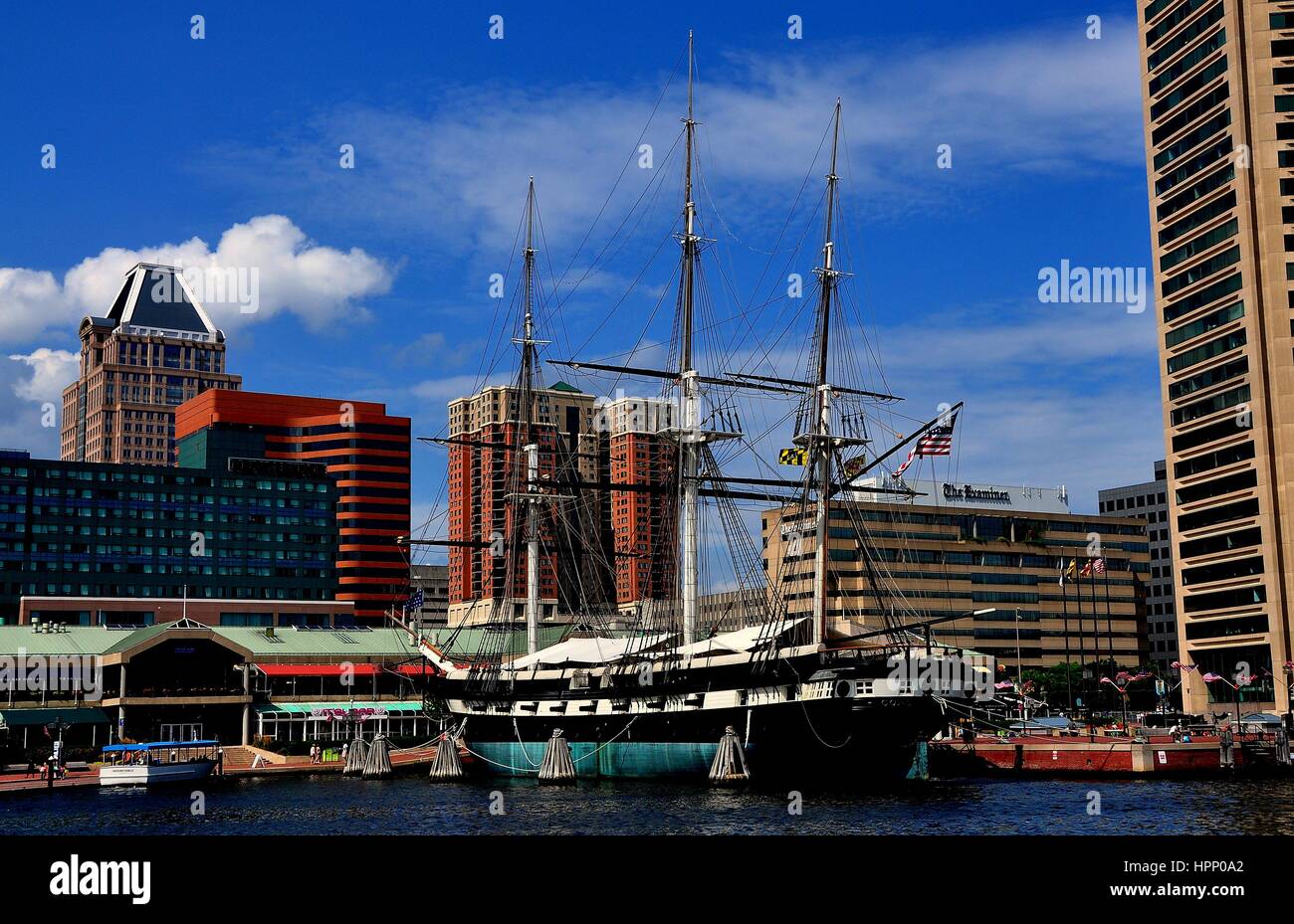 Baltimore, Maryland - July 22, 2013: Historic 1853 three masted sailing ...