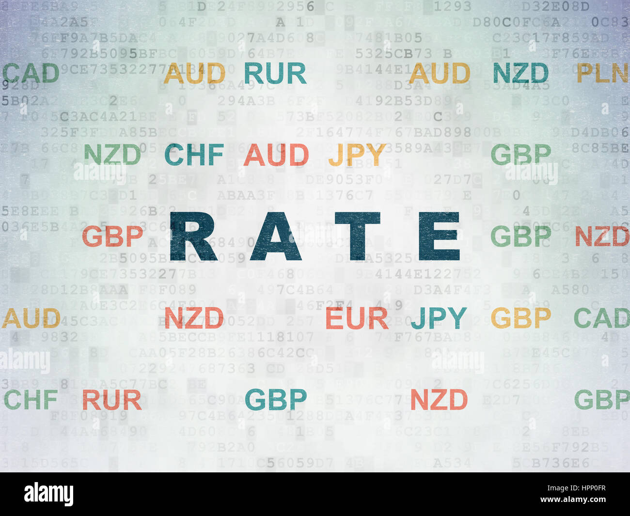 Banking concept: Rate on Digital Data Paper background Stock Photo - Alamy