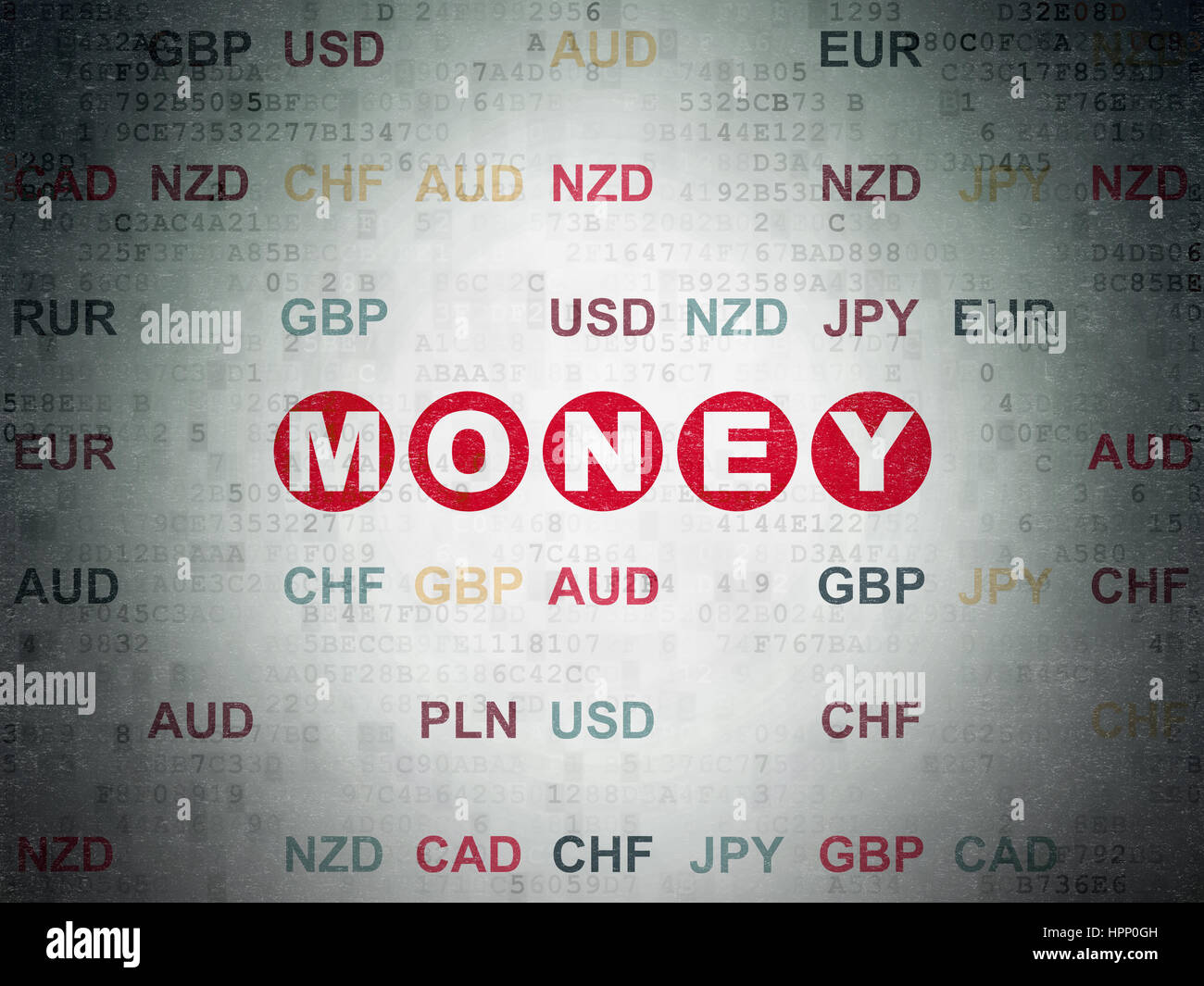 Currency concept: Money on Digital Data Paper background Stock Photo ...