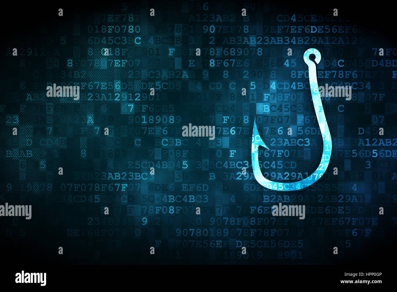 Security concept: Fishing Hook on digital background Stock Photo - Alamy