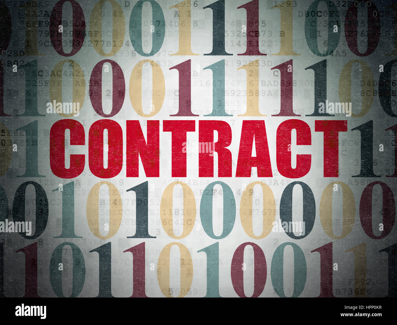 Business concept: Contract on Digital Data Paper background Stock Photo ...