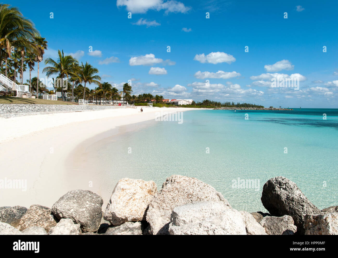 The empty Lucaya beach in Freeport town on Grand Bahama Island Stock ...