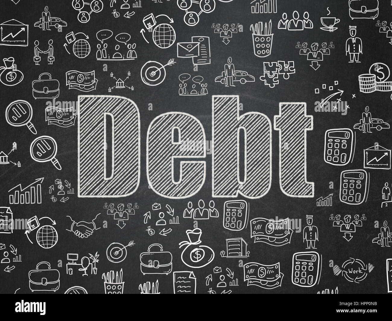 Finance concept: Debt on School board background Stock Photo - Alamy