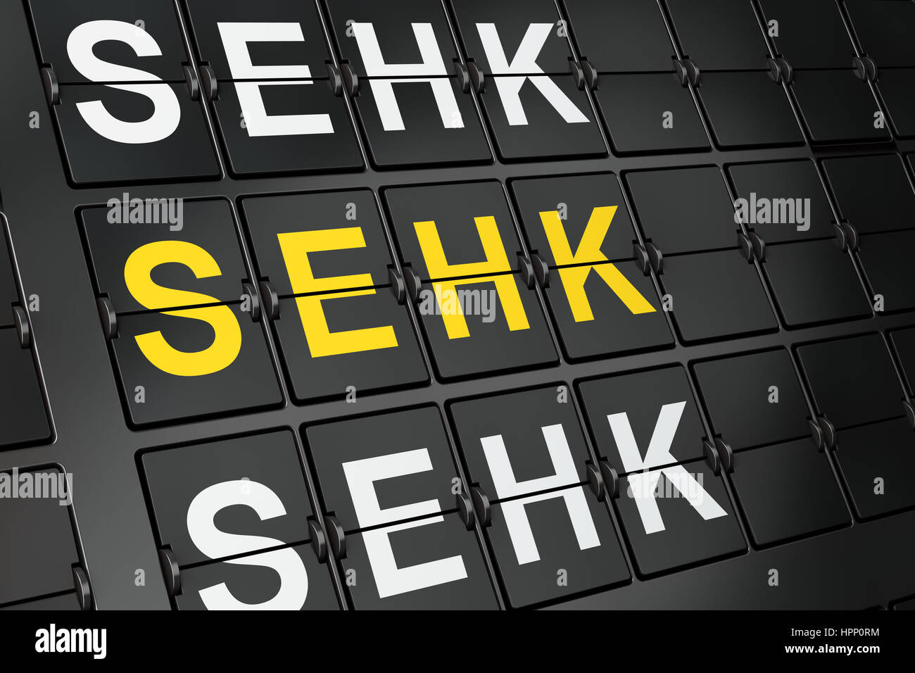 Stock market indexes concept: SEHK on airport board background Stock ...