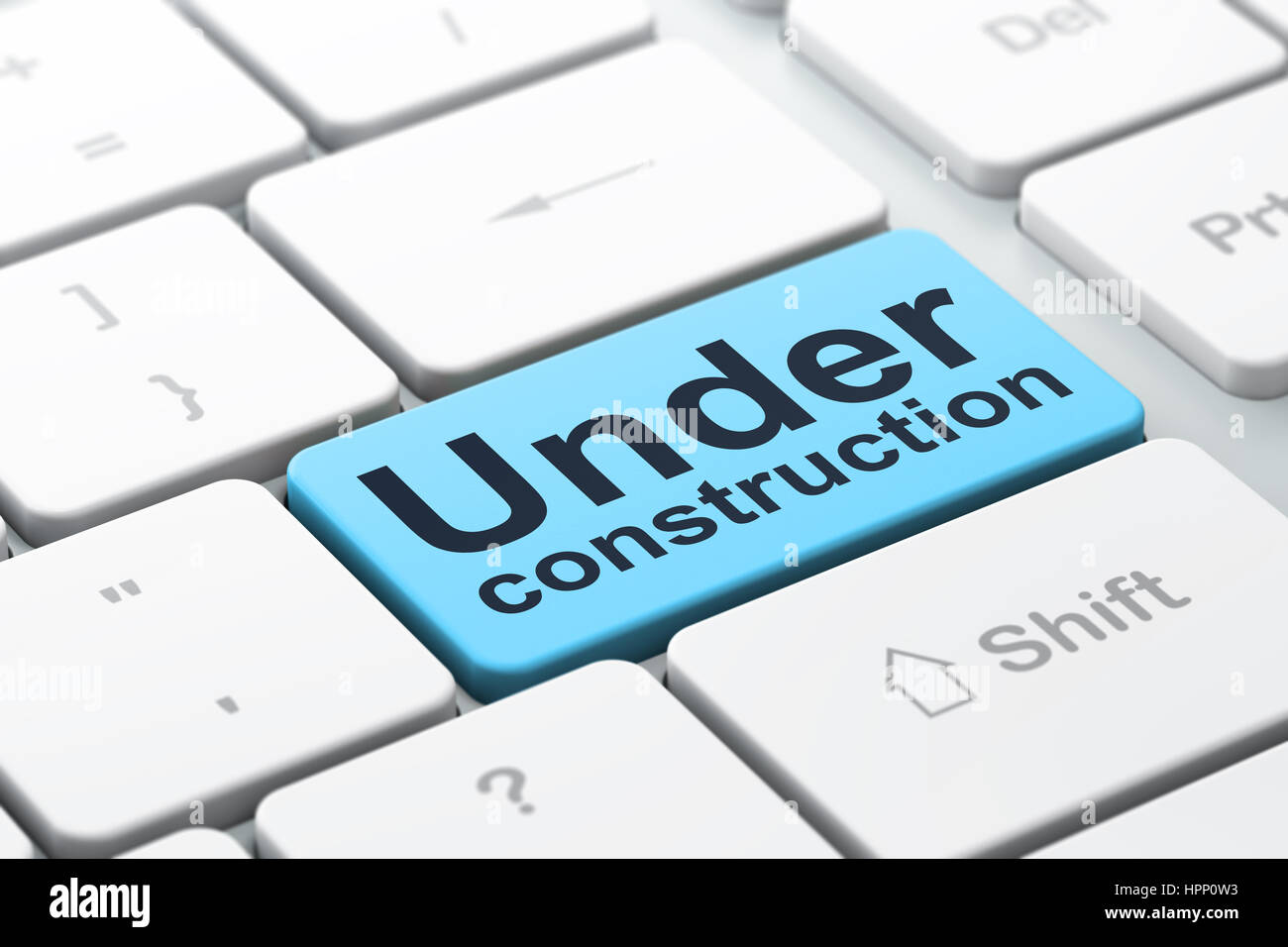 Web development concept: Under Construction on computer keyboard ...