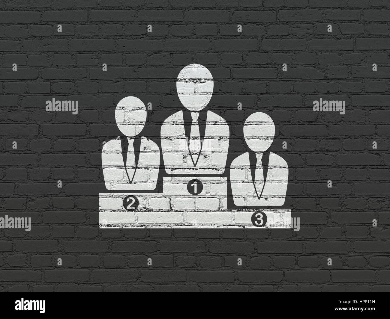 Marketing concept: Business Team on wall background Stock Photo - Alamy