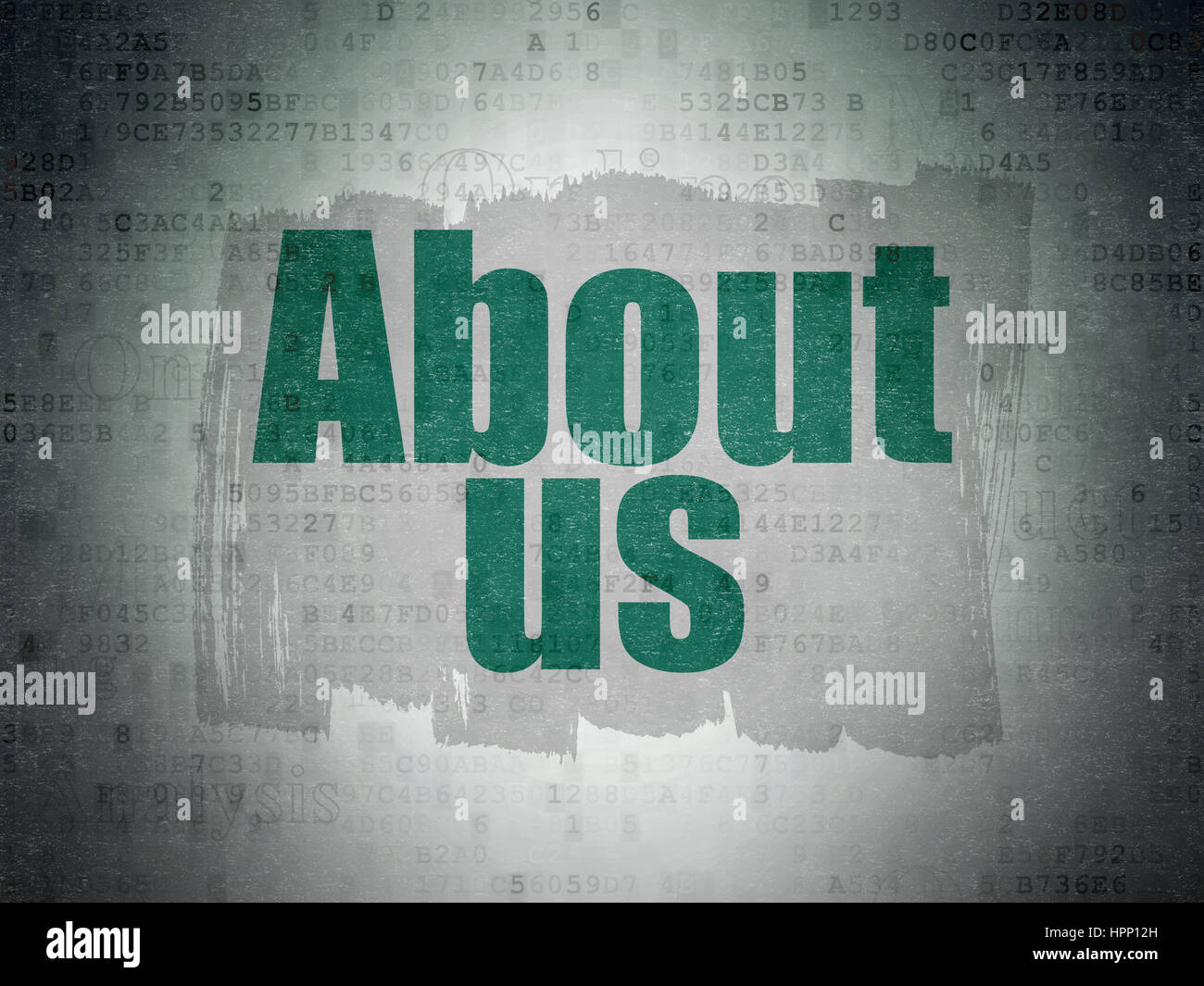 Marketing concept: About Us on Digital Data Paper background Stock ...