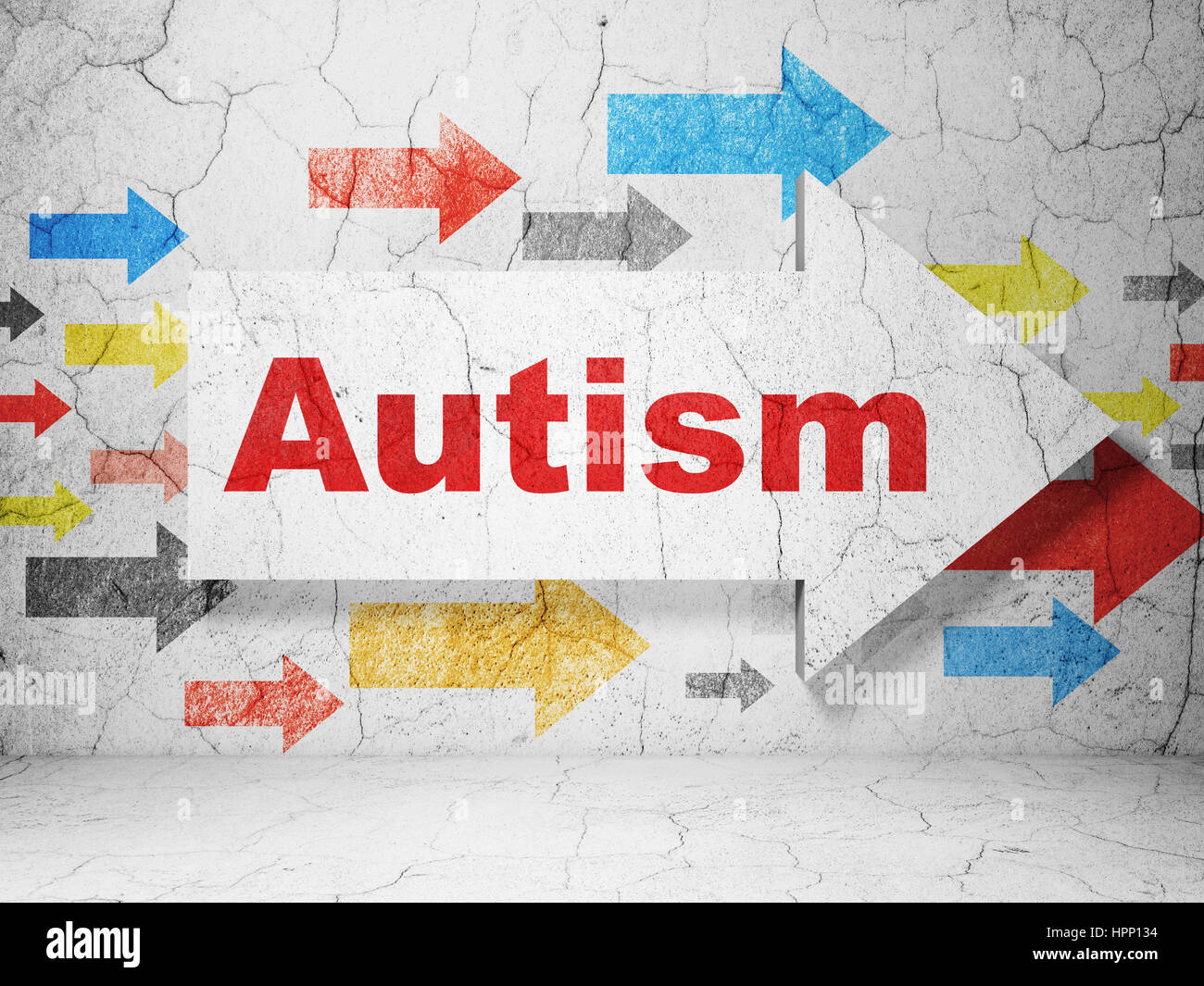 Medicine concept: arrow with Autism on grunge wall background Stock ...