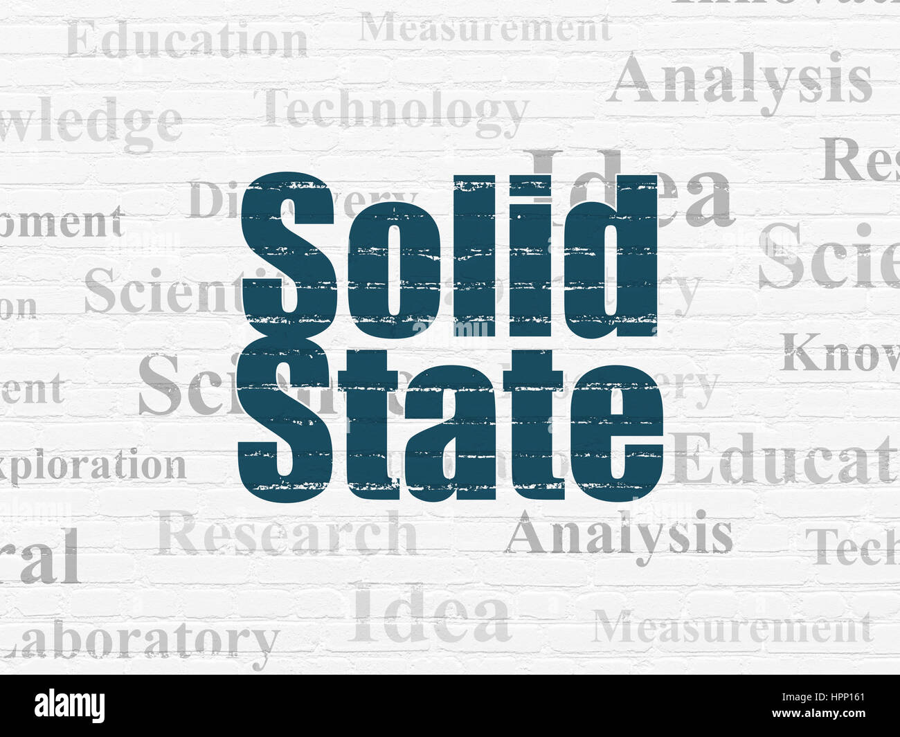 Science concept: Solid State on wall background Stock Photo - Alamy