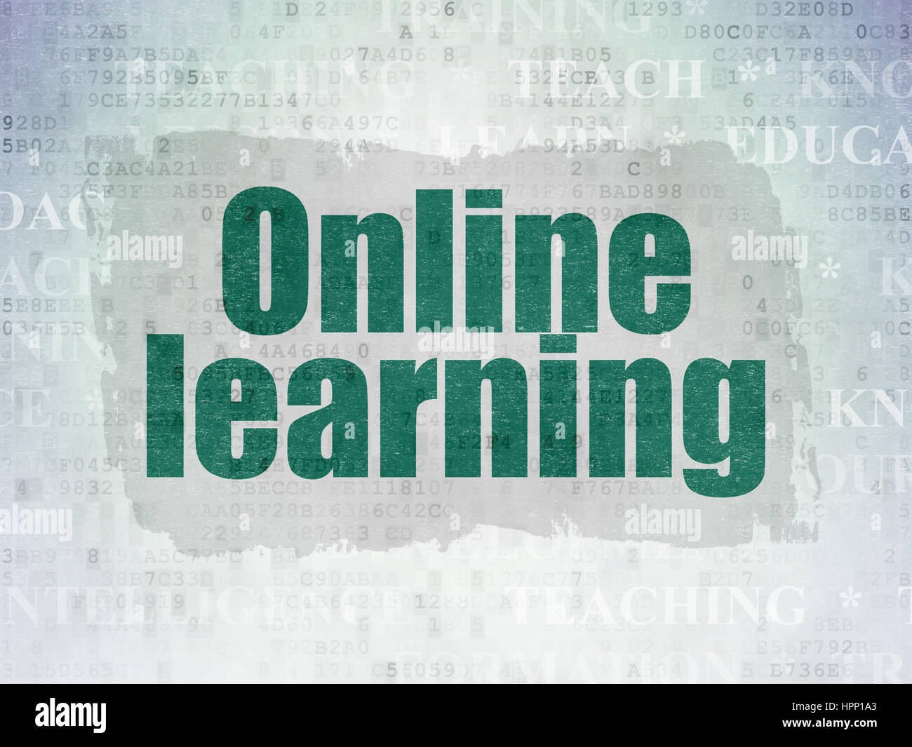 Learning concept: Online Learning on Digital Data Paper background ...