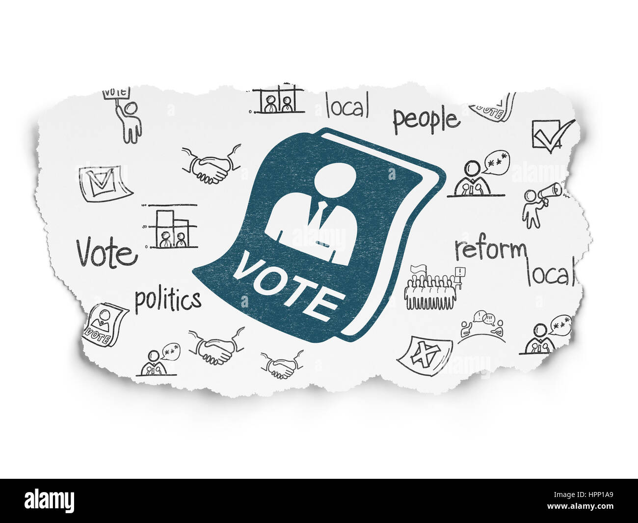 Political concept: Ballot on Torn Paper background Stock Photo - Alamy
