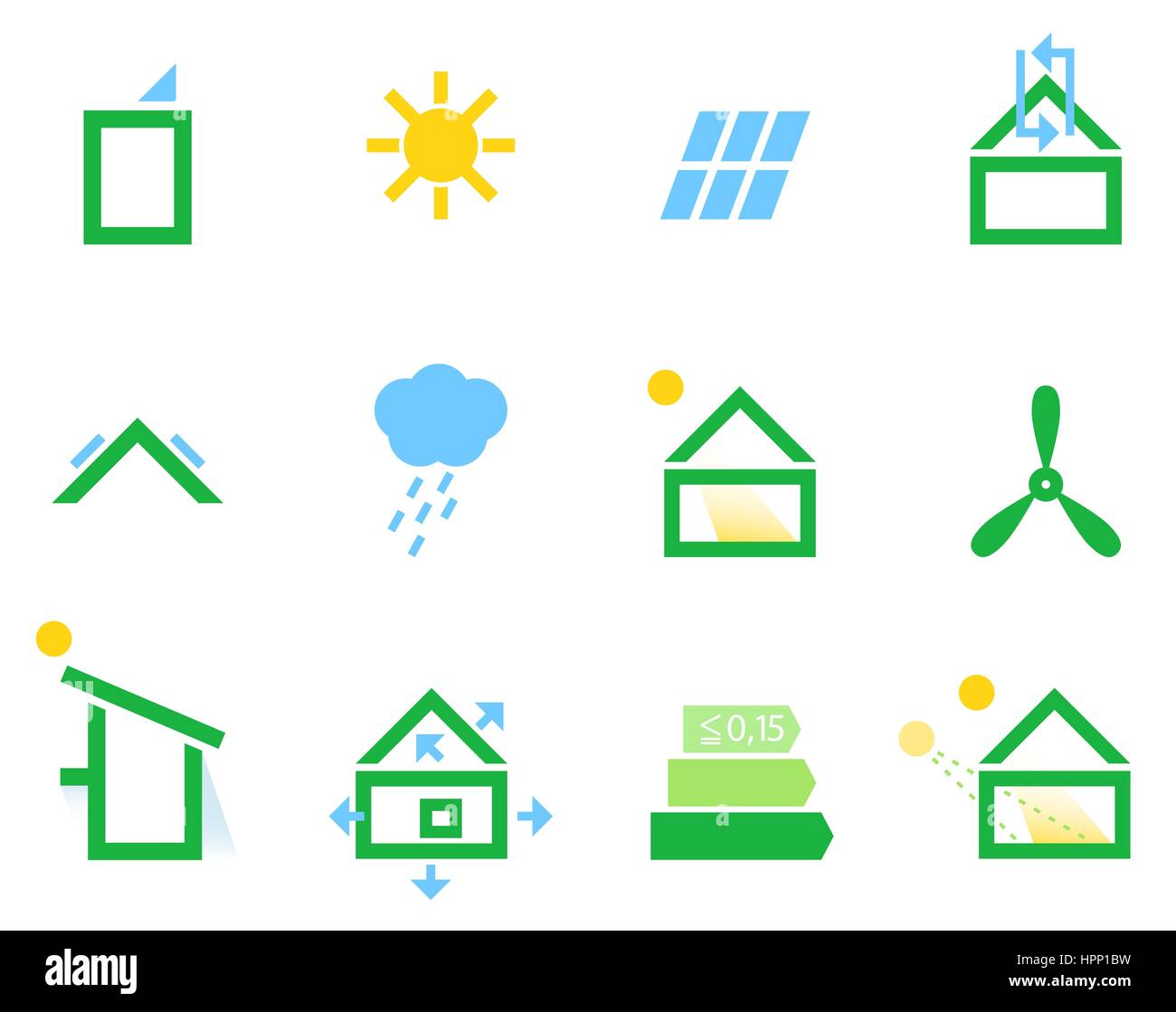 20295628 - energy efficient houses icons set. illustration Stock Photo ...