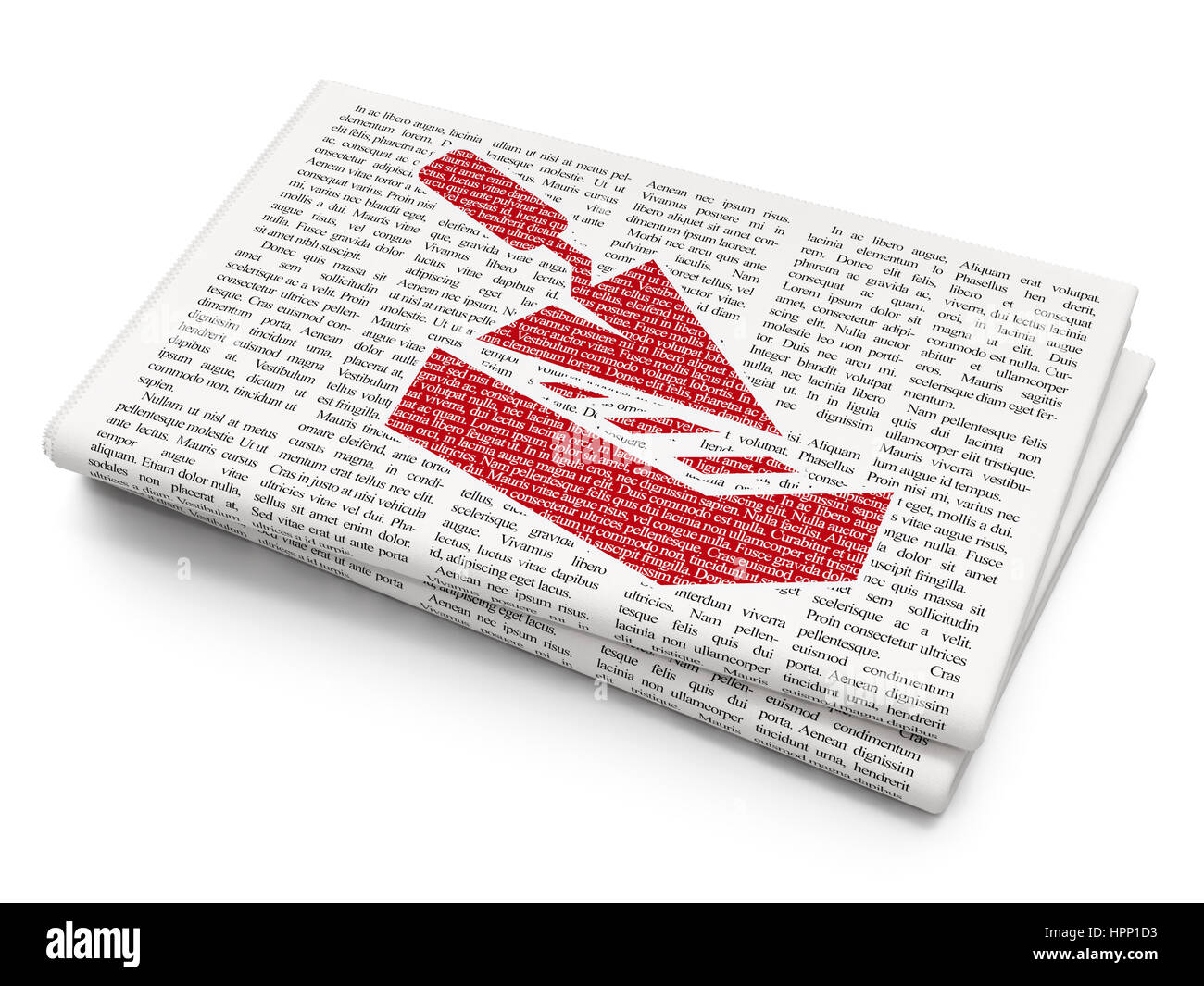 Construction concept: Brick Wall on Newspaper background Stock Photo ...