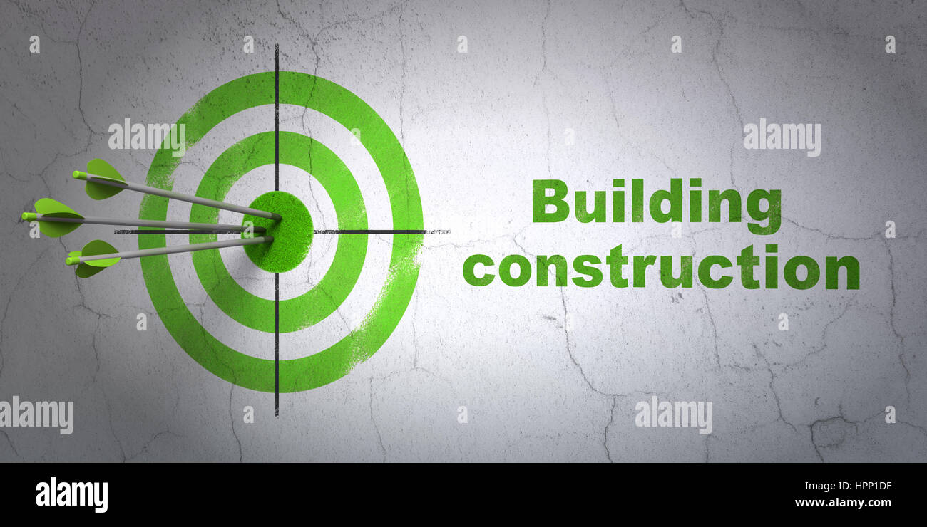 Building construction concept: target and Building Construction on wall ...