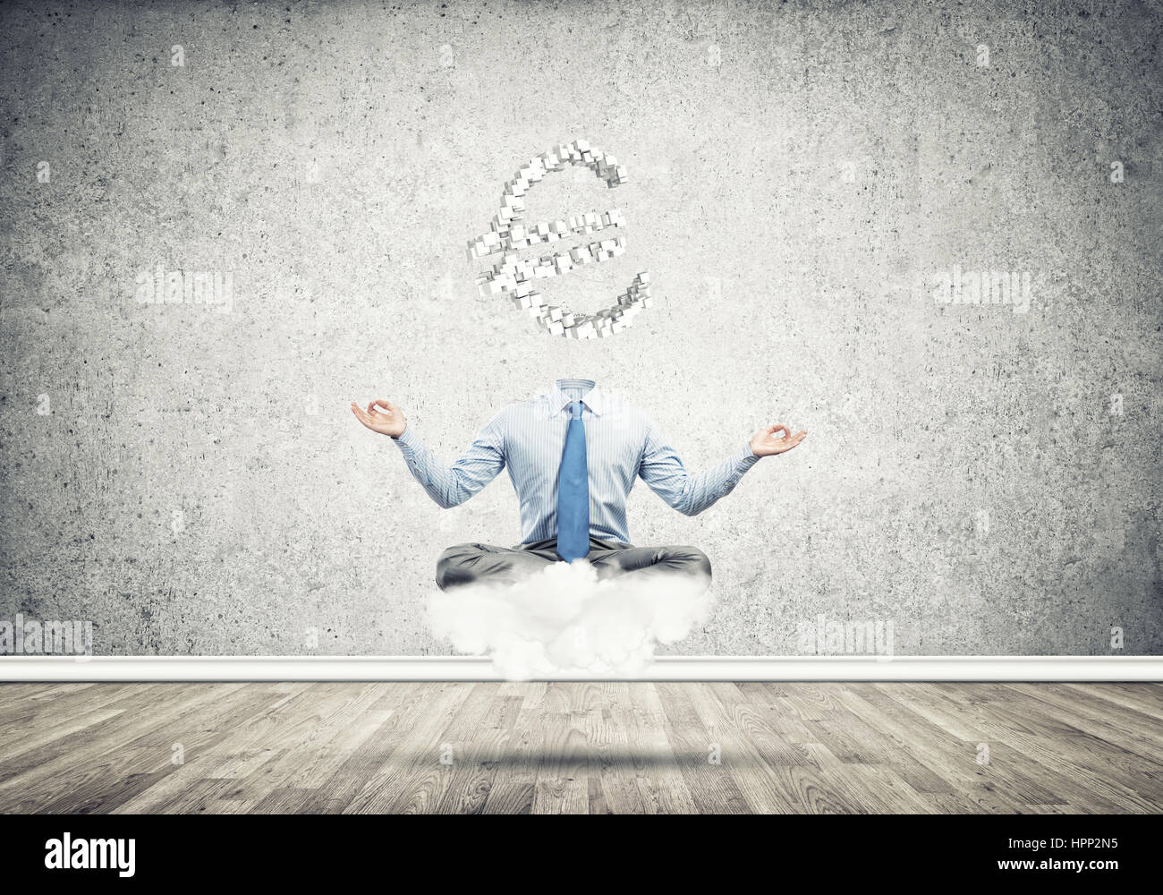 Headless meditating businessman Stock Photo - Alamy